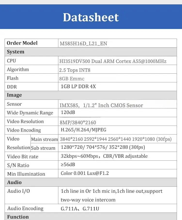 4k Super Starlight Camera Module,3840*2160/30fps Video Resolution,Imx ...