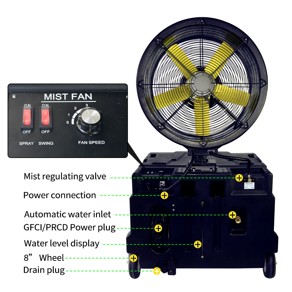 W Poultry Farming Equipment Air Cooler Spray Cooling Misting Cool ...