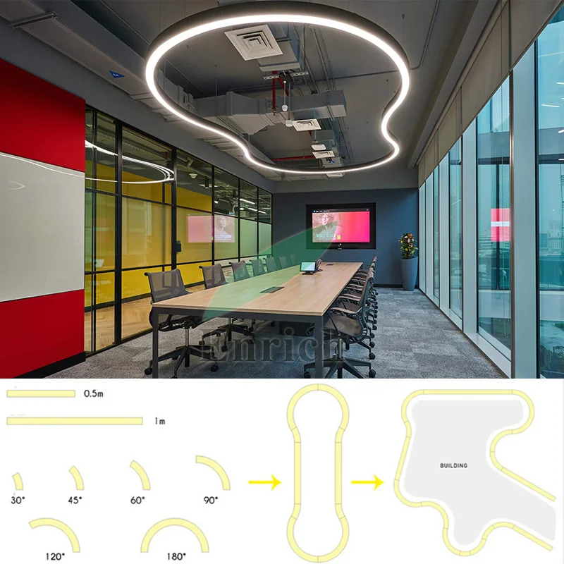 Rgb Rgbw Color Changing Suspended Led Curved Pendant Lights Colorful ...