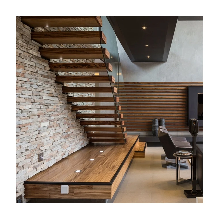 Prefab Stairs Floating Steel Wood Stair Case Design - Buy Wood Stairs ...
