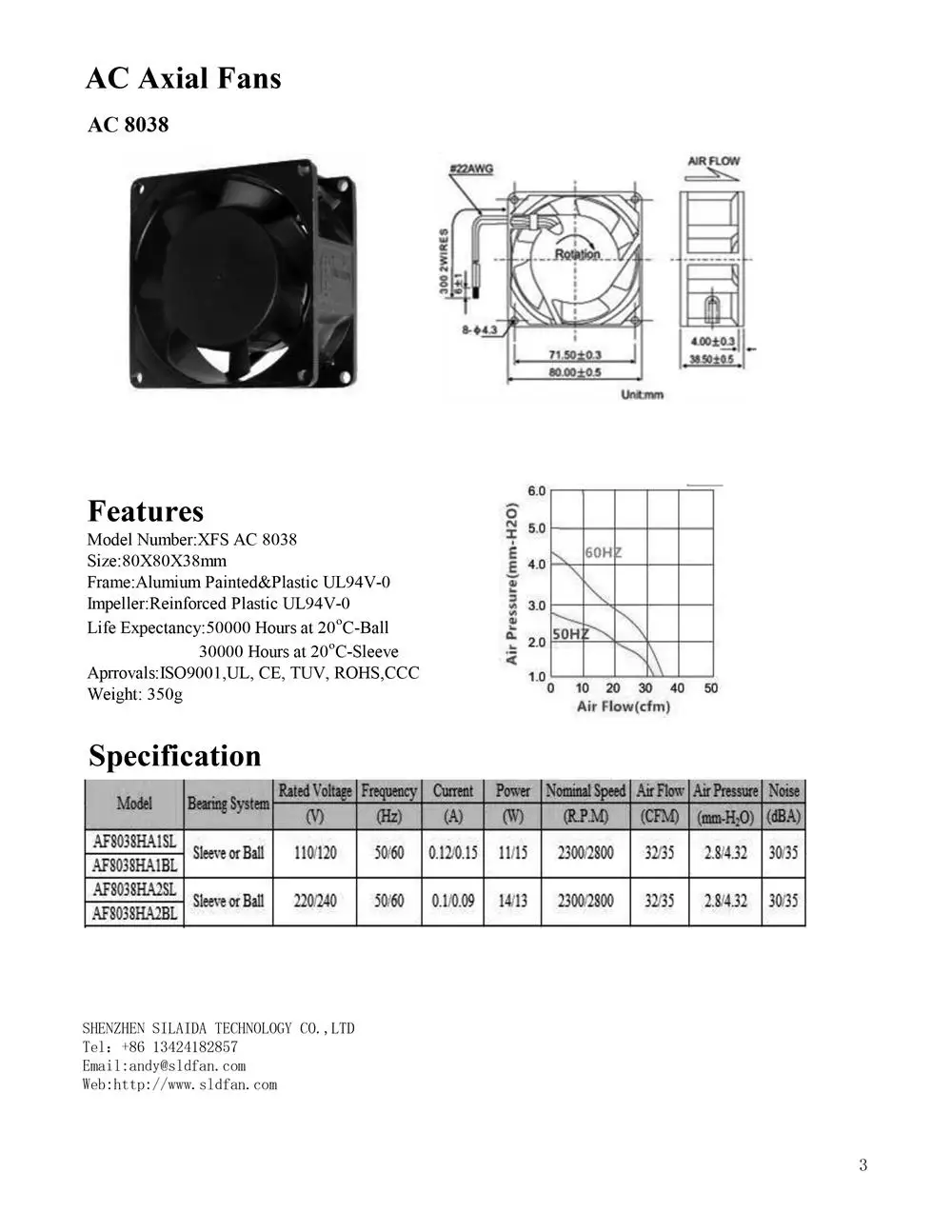 Metal Frame 220v 230v 80x80x38mm 80mm 8038 Ac Cooling Fan - Buy ...