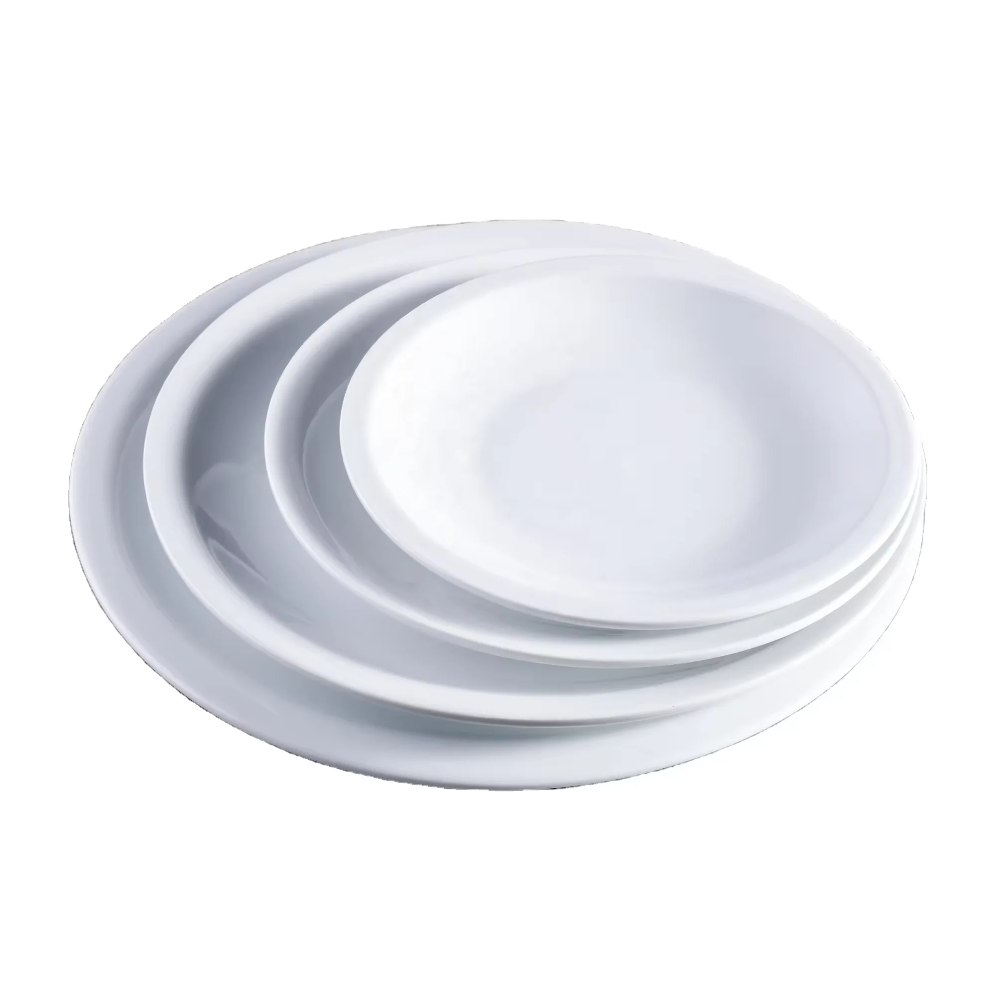 Wholesale Cheap Narrow Side Round White Ceramic Plates Set - Buy ...