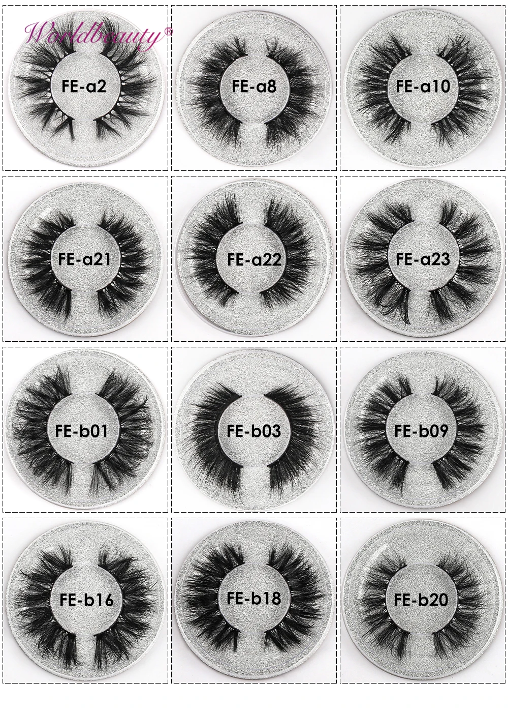 Worldbeauty 15-20mm Faux Mink Eye Lash 3d False Faux Cils Fake Fluffy ...