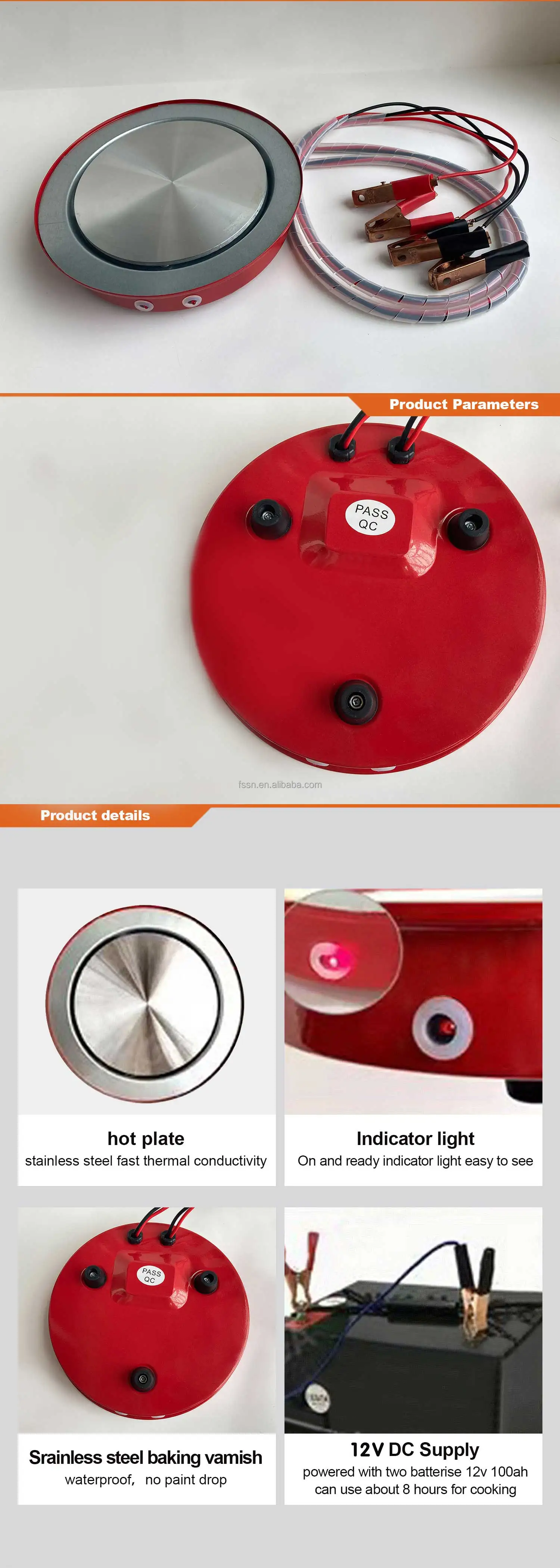 Portable 12V Solar Powered Cooking Stove for Outdoor Use