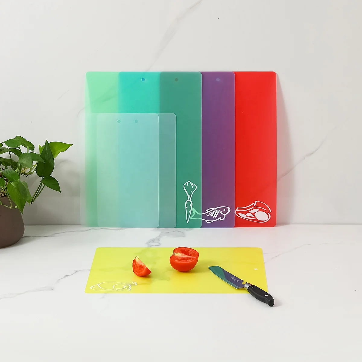 Kitchen Plastic Colourful Chopping Board Function Cooking Plate Plastic ...