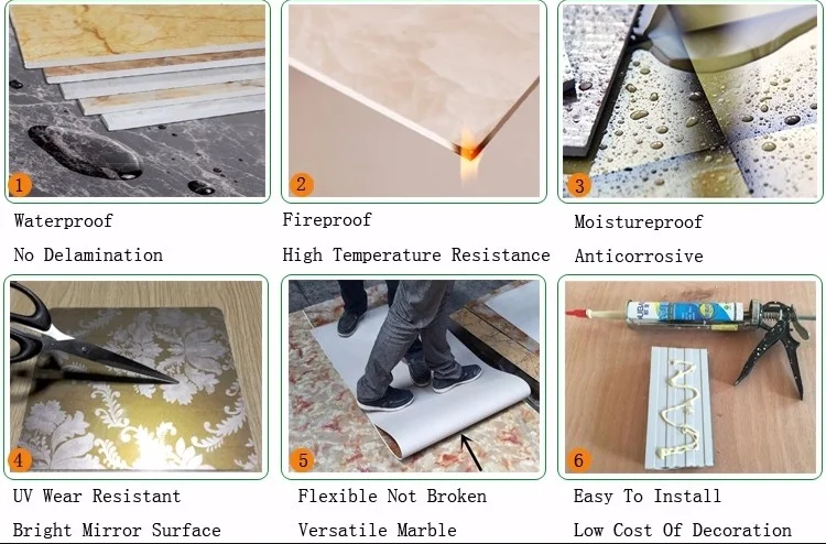 High Glossy UV Marble PVC Wall Panels - Luxury & Durability