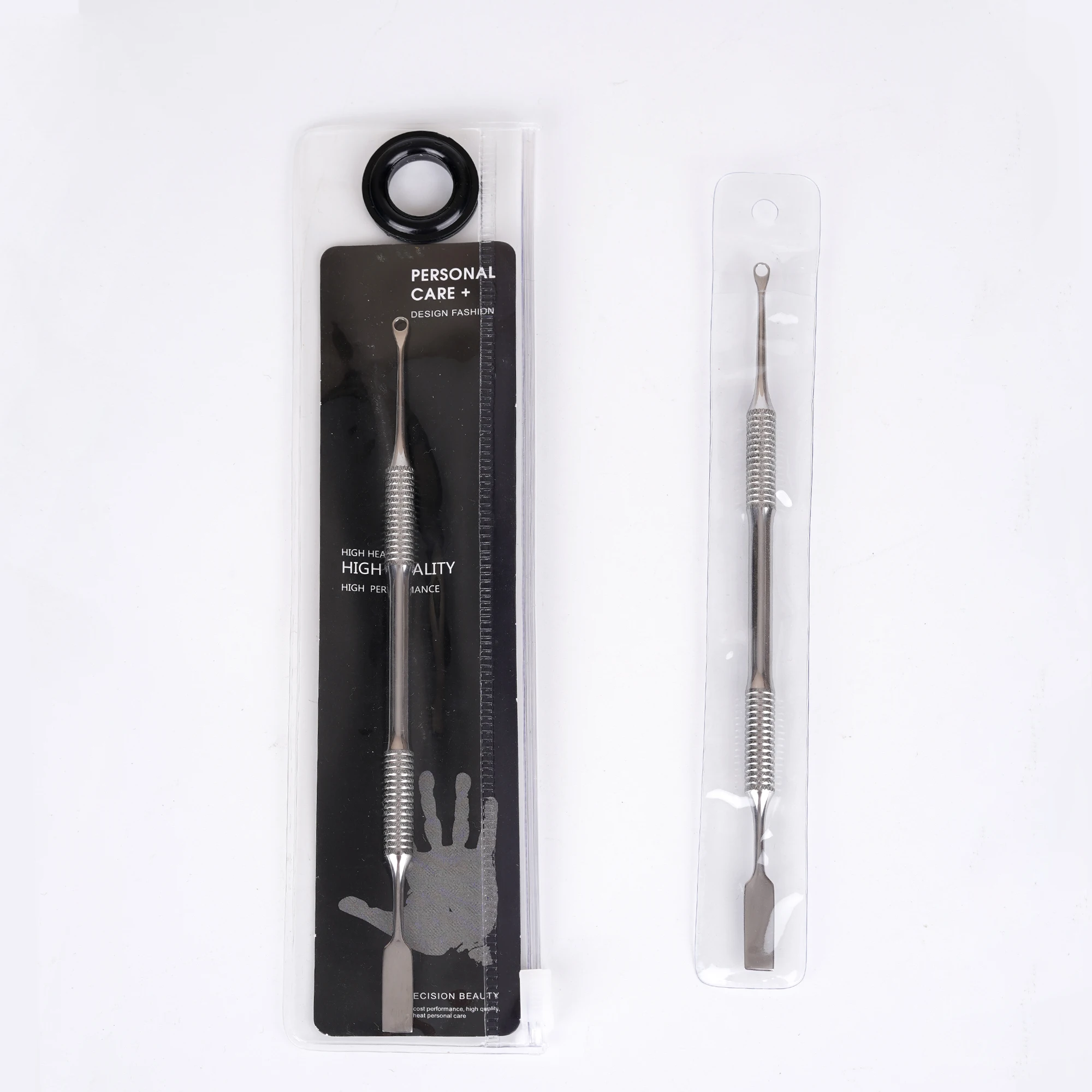 420 Stainless Steel Russian High End Customized Logo Silver Angled Square Flat Cuticle Pusher ...
