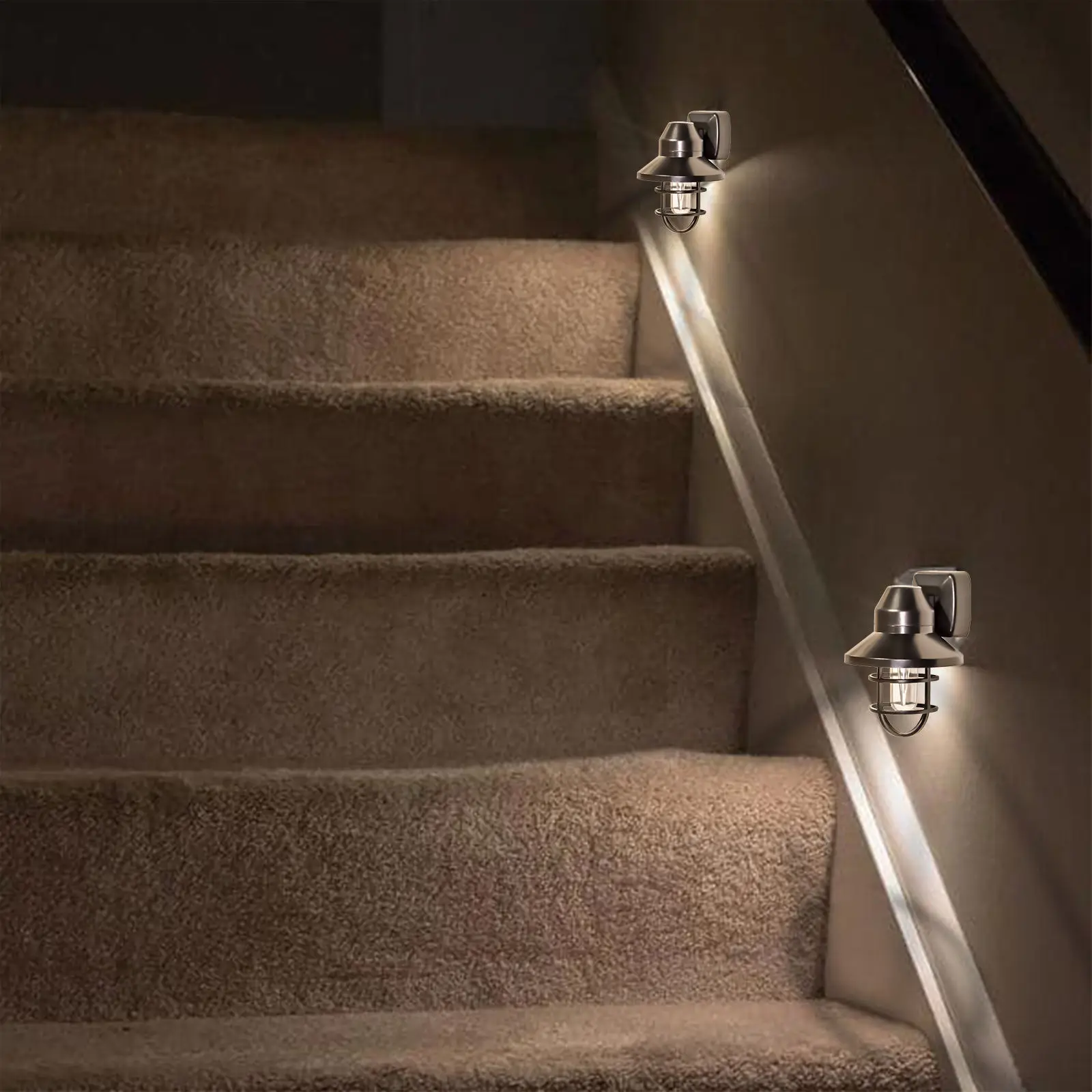 Retro Induction LED Night Light Monochrome Temperature Plug-in Bedroom ...