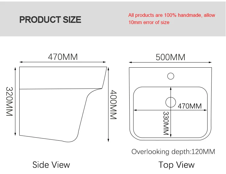 Customizable Color Modern Style Rectangular Hanging Pedestal Basin ...