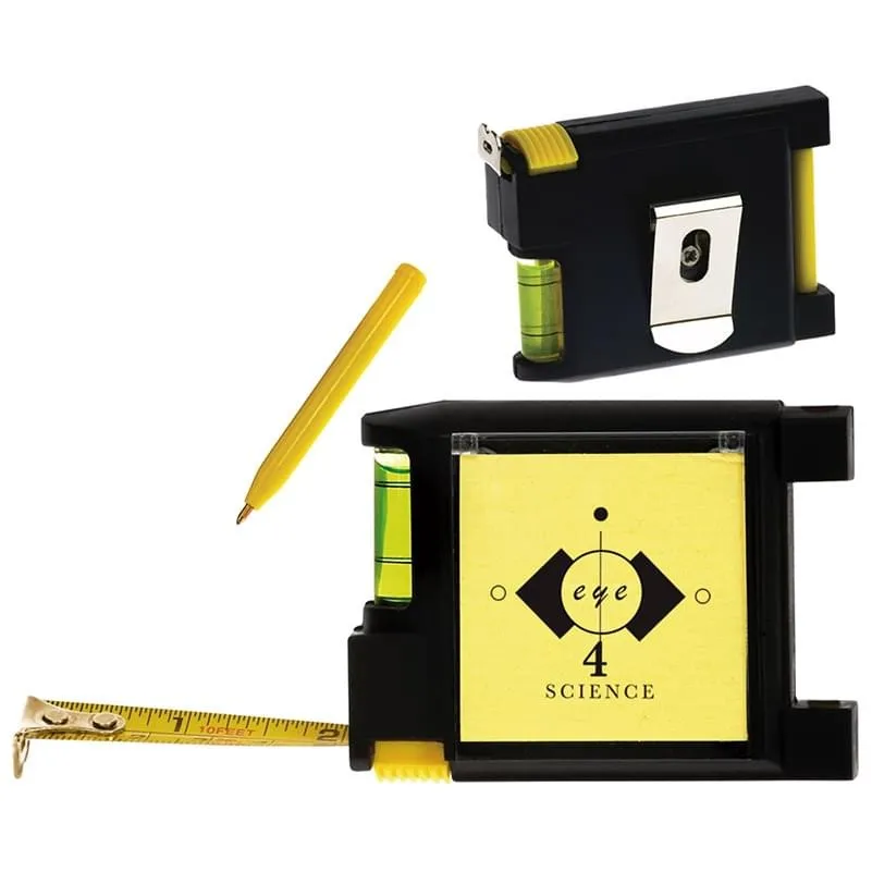 10' Multi-Function Tape Measure W/ Level/ Notepad & Pen Tape Measure ...