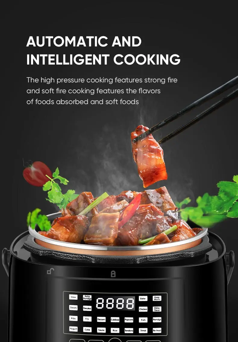 3 Liters Multi-cooker Presets Electric Cooker Electric Pressure Cooker ...