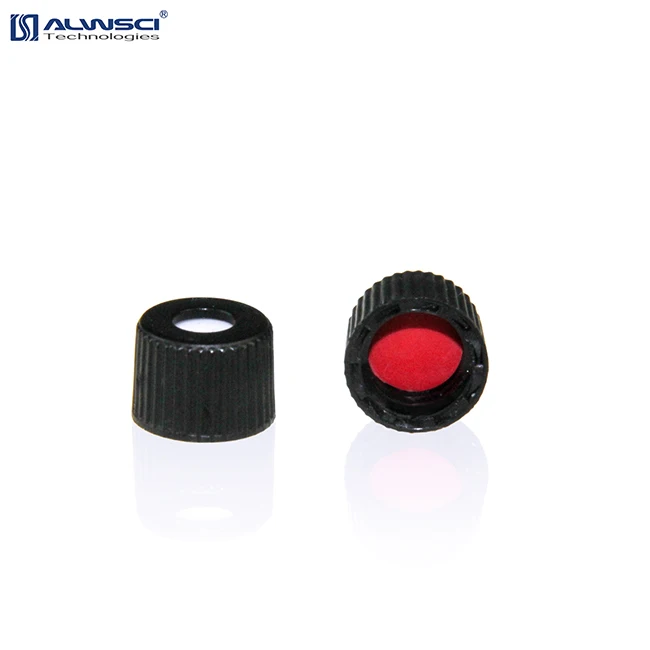 Alwsci 8mm Black Open Top Screw Cap W Red Ptfe White Silicone Septa ...