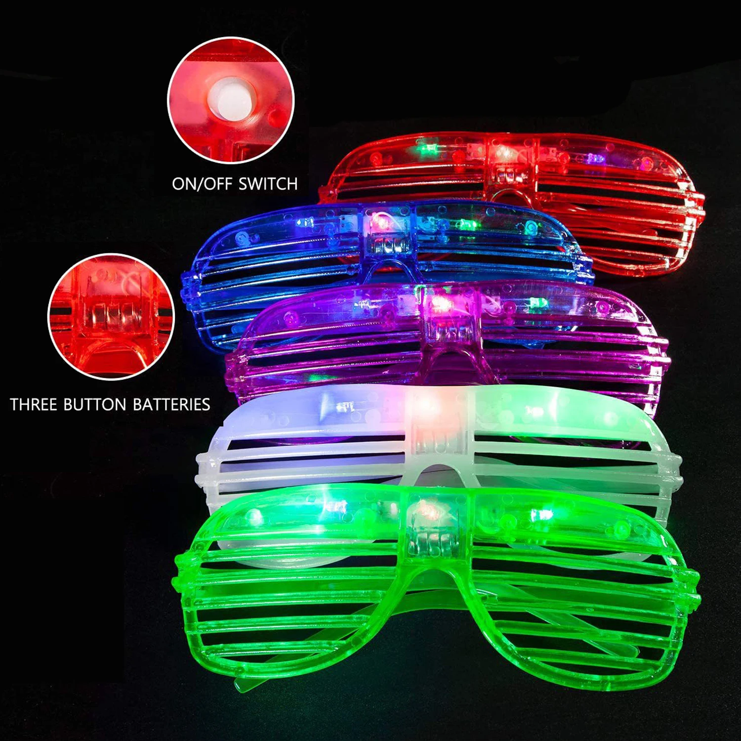 Nicro Fashion Luminous Light Up Led Glasses Christmas Light Shutter ...
