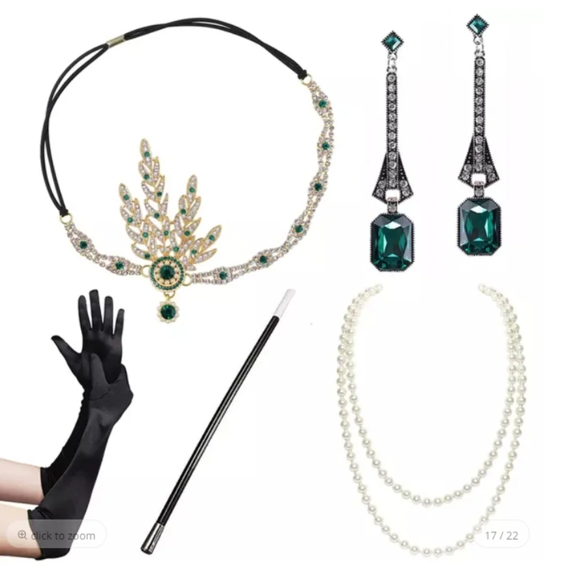 1920s Great Gatsby Accessories Set For Women 20s Costume Flapper ...