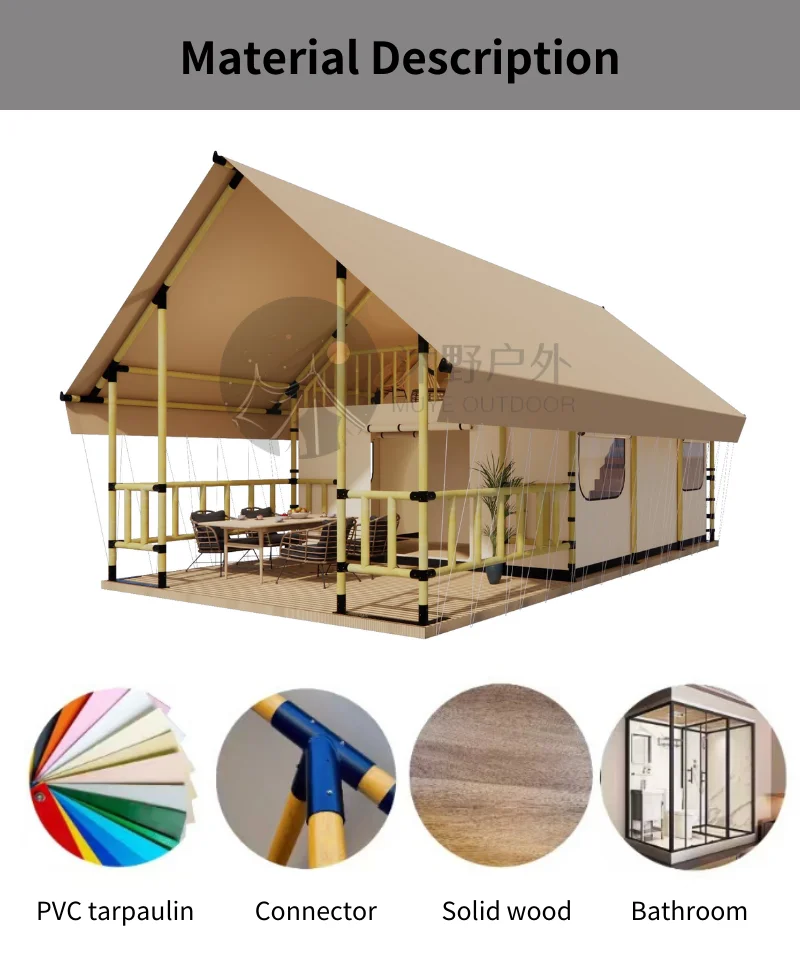 Waterproof Woody Compound Resort Hotel Glamping Safari Luxury Prefab ...