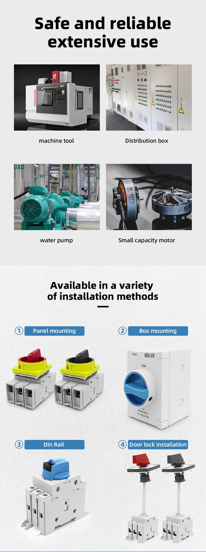 Benlee Door Interlock Isolator Switches 80a 3/4 P Factory Price ...