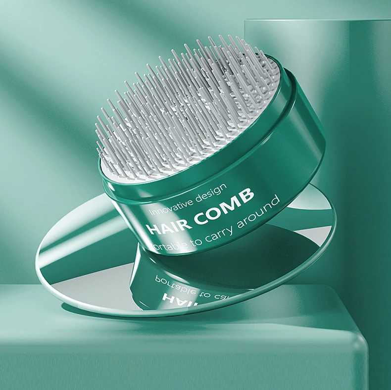 Women's Round Mini Pocket Scalp Massager Detangling Special Portable ...