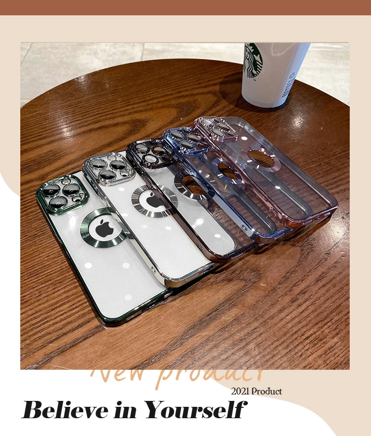 Luxury Transparent Plating Logo Hole Soft Case For Iphone 14 13 12 11 Pro Max X Xs 8 Plus Camera ...