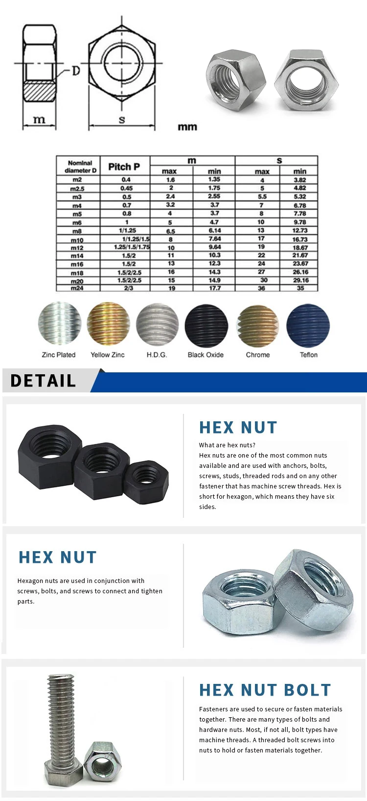 China Manufacture Heavy Hex Head Coupling Nuts Din 934 M3 M6 M10 M12 ...