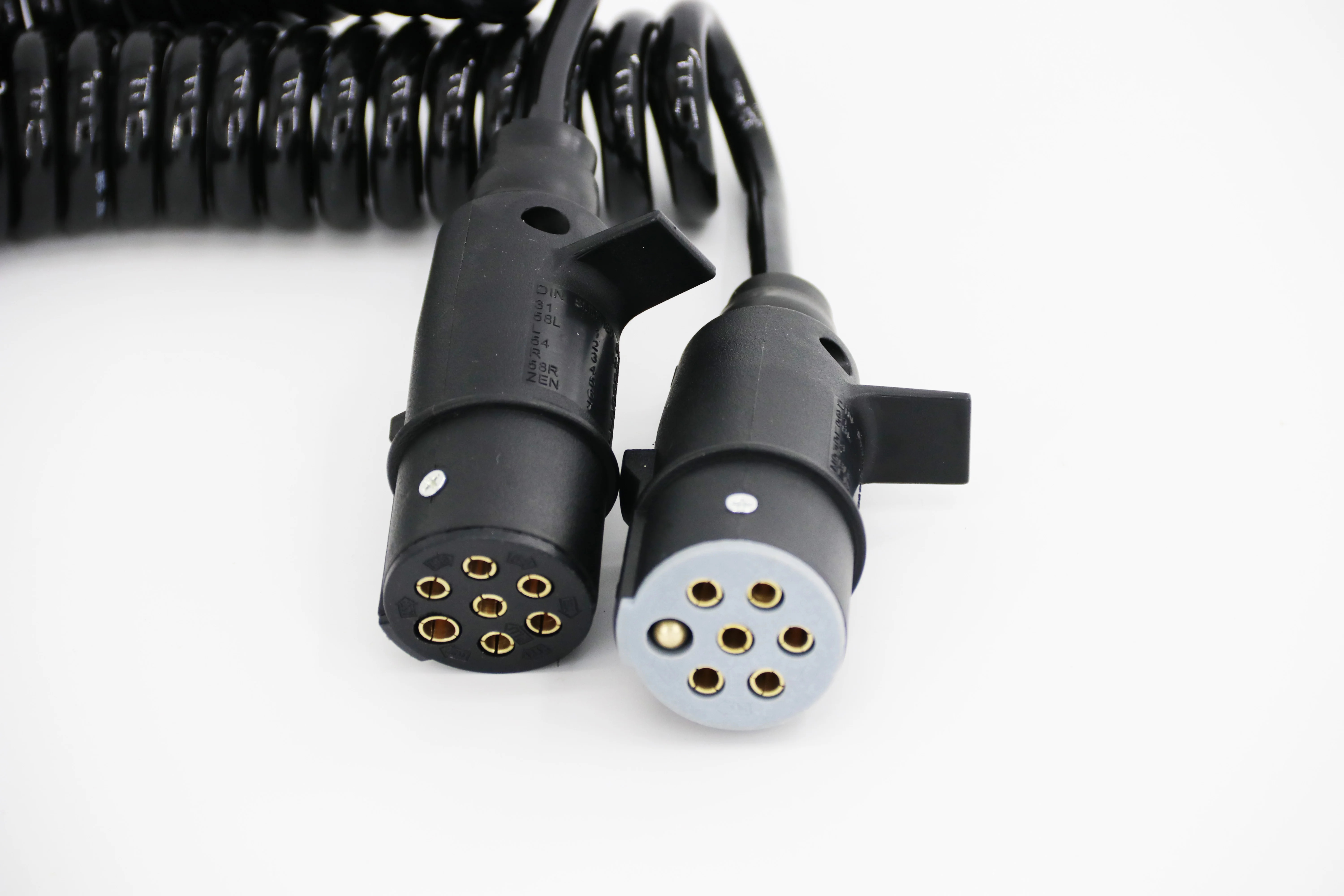 Truck Trailer Wire - 7-Core Electrical Cable with Spring Guard