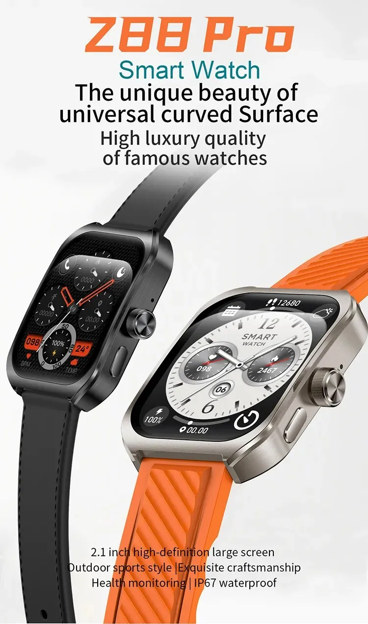 Z88 Pro Waterproof Curved Screen Smart Watch Wireless Charging Z88 Pro ...