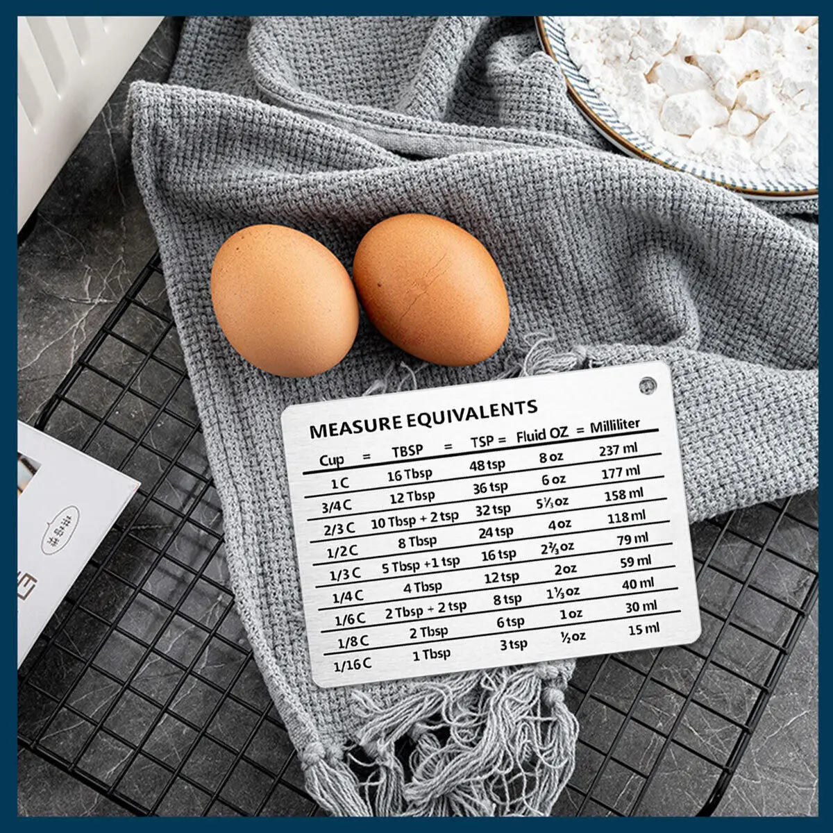 Kitchen Cooking Measure Conversion Chart Fridge Magnet Measurement Unit ...