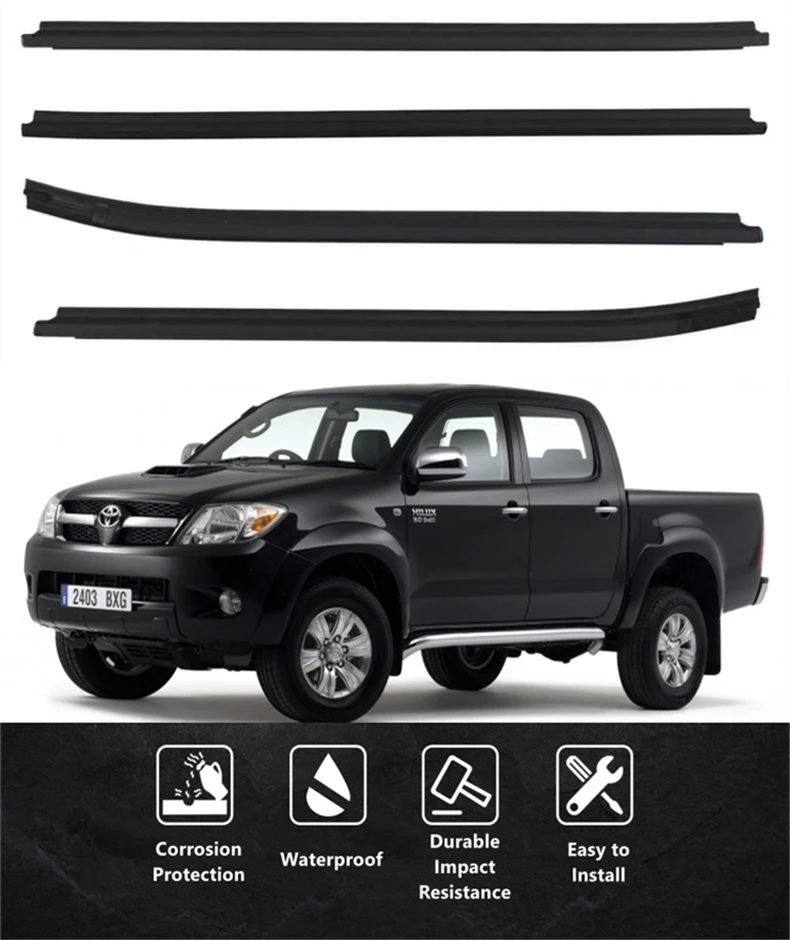Toyota Hilux Weatherstrip Kit - 2005-2015 Front Rear Door Belt Molding