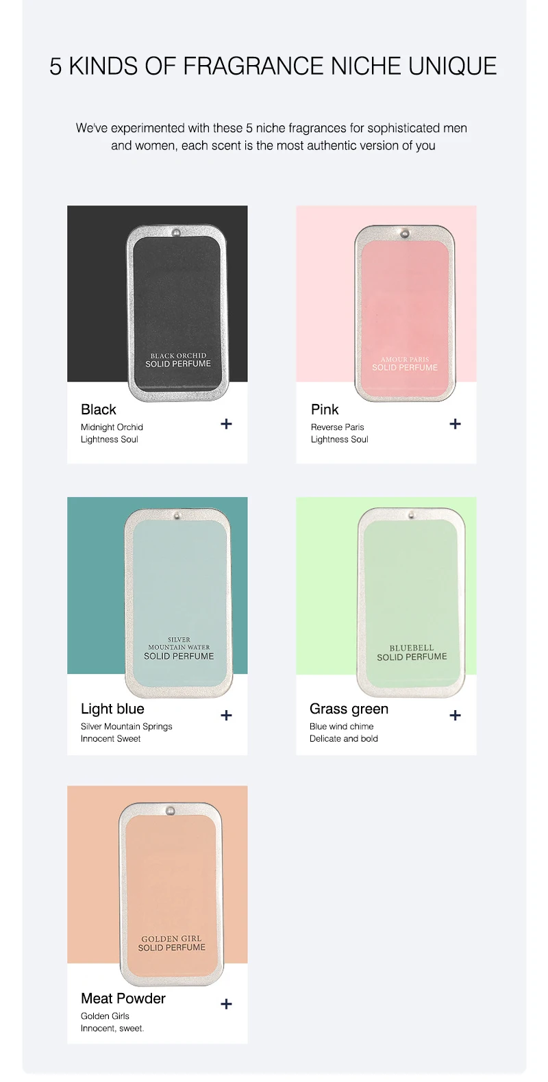 Solid Pocket Perfumes - Long Lasting Fragrance Gels