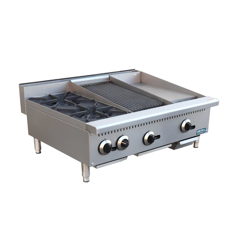 Commercial Gas Range Stove2 Burner Gas Cooker With Griddle Gas Stove ...