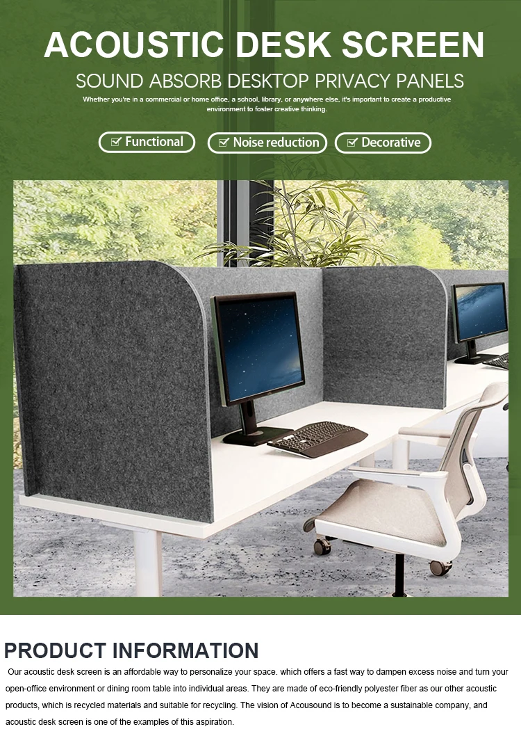 Office Desk Screen Desk Privacy Partitions Office Acoustic PET Panel ...