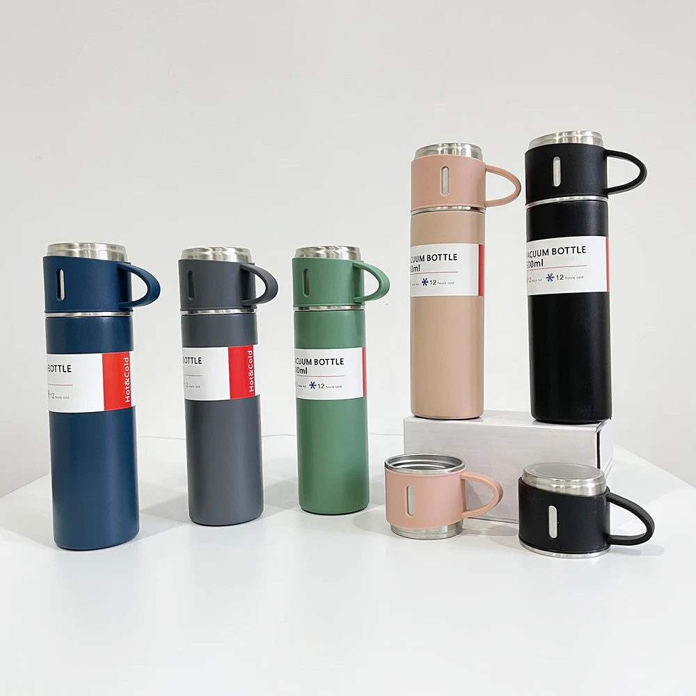 Gift Package 17oz 500ml Insulated Tumbler Set One Water Bottle with Two ...