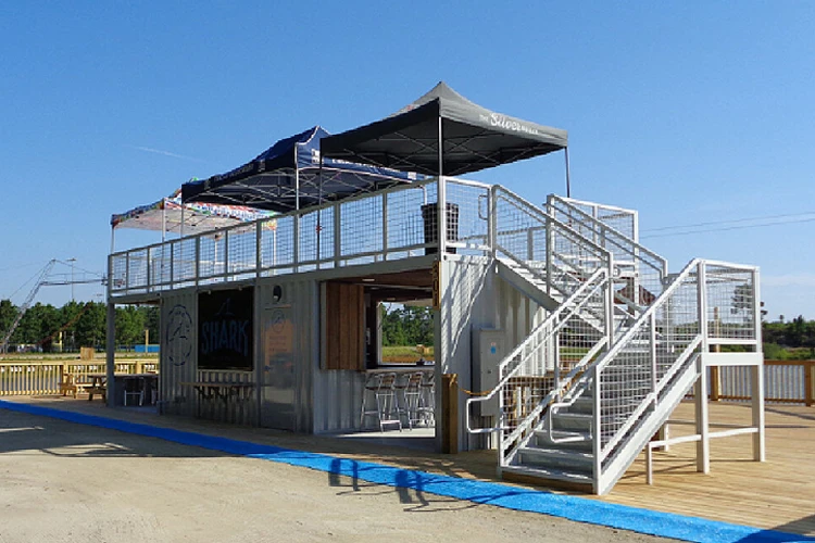2 Story Restaurant Container with Deck and Stairs
