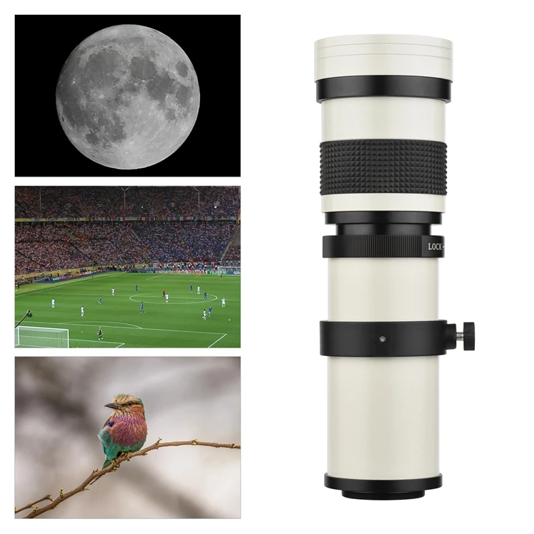 White Mf Super Telephoto Zoom Lens F/8.3-16 420-800mm T2 Mount With M ...