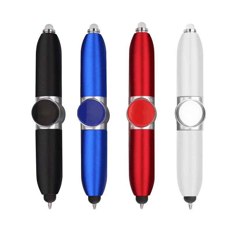 Custom logo 4 in 1 Multi Functional Plastic Led Fidget Spinner Pen With ...