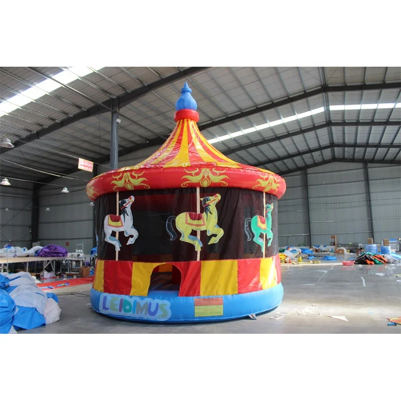 Round Circus Carousel Bouncy Castle Inflatable House Merry-go-round ...