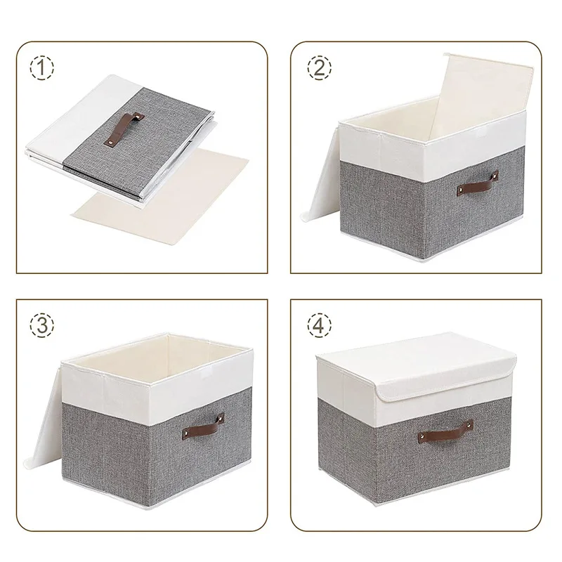 Wholesale Foldable Fabric Storage Box with Lid and Handle Suitable for ...