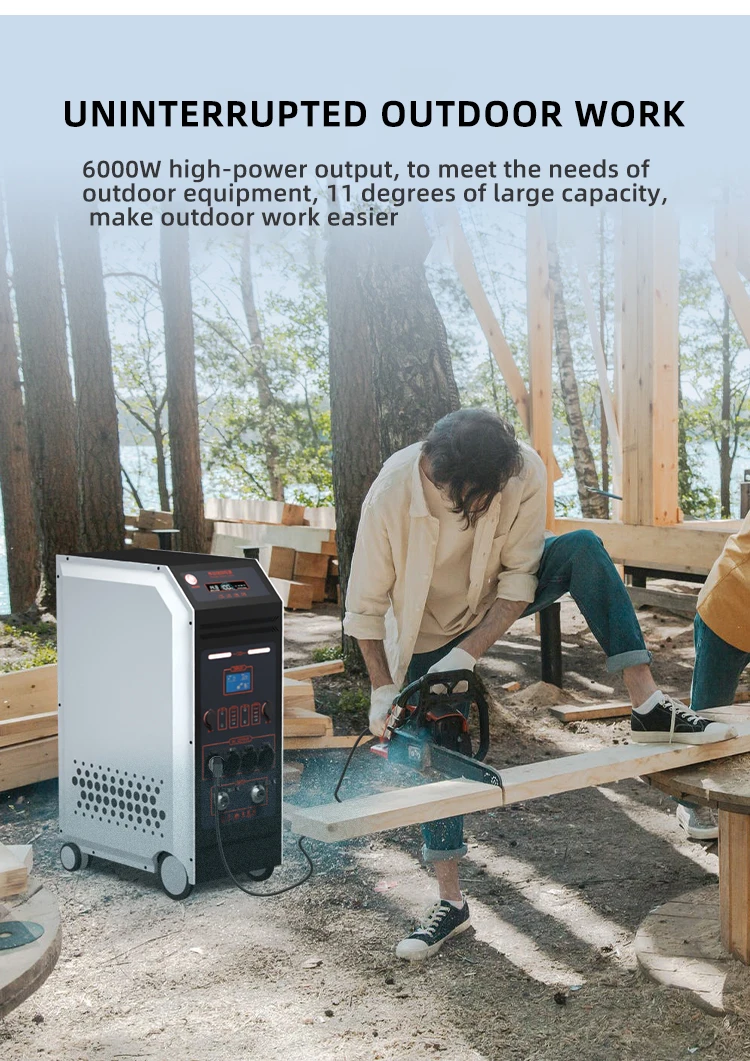 6000w Home Outdoor Storage 2-in-1 Application Portable Solar Generator ...