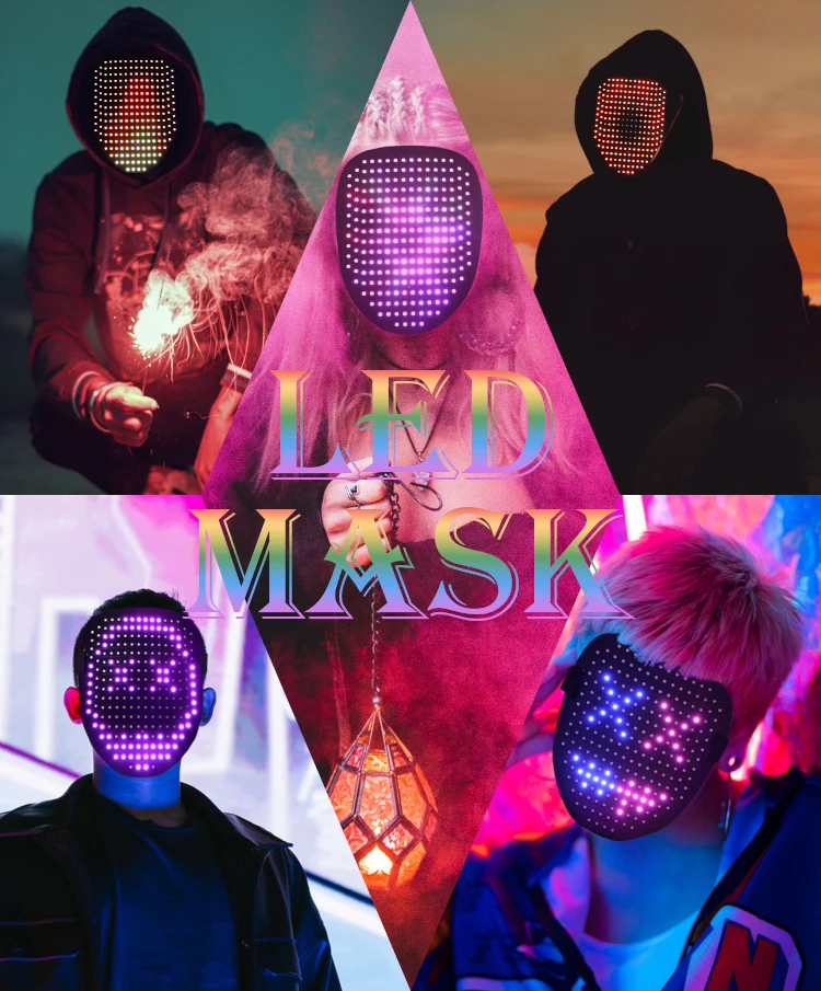 Led Light Up Mask Glowing Face Masks Scary Halloween Festival Costume ...