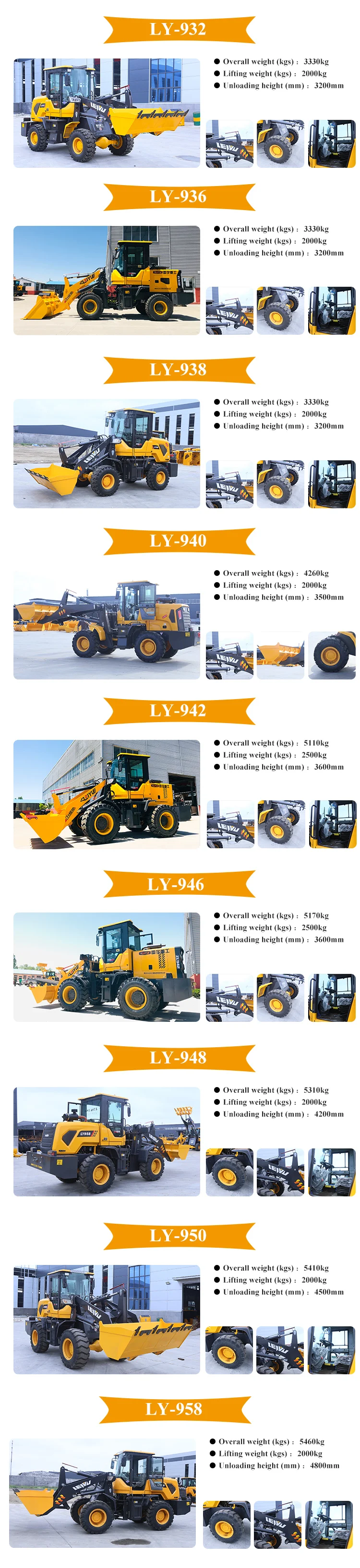 2 Ton Wheel Loader with Various Attachments - High Load Moment