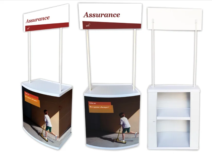 Economical Foldable ABS Publicidad Display Table Promotion Counter