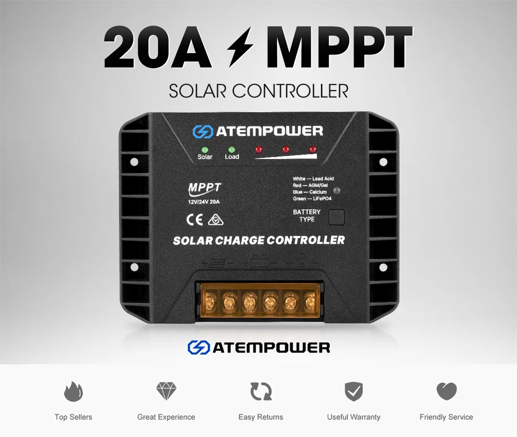 ATEM 12V 24V 20A MPPT Solar Charge Controller – Efficient Solar Energy ...