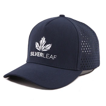 Custom 5 Panel Rubber Patch Logo Baseball Cap Waterproof Laser Cut ...