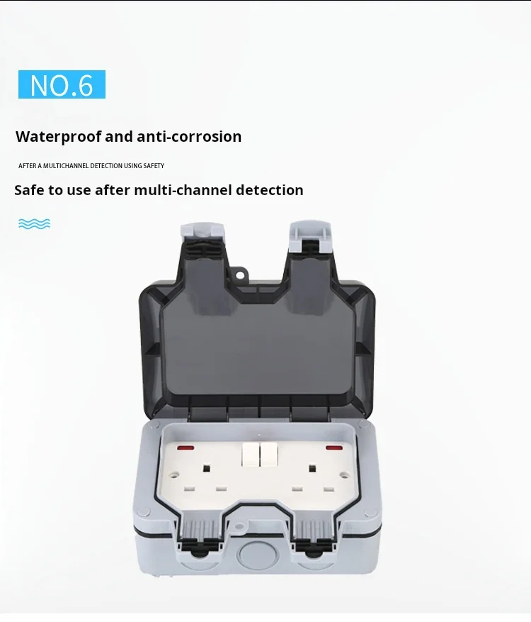 IP66 UK Spec Waterproof Outdoor Socket Indicator Light Rain Proof 13A ...