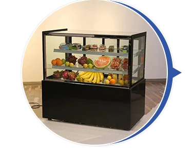 Vertical Display Cake Chiller Showcase Bakery Showcase Glass ...