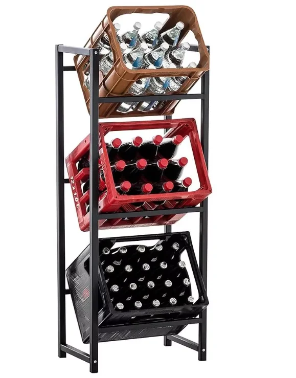 Heavy Duty Triple Stack Beverage Rack - Freestanding & Durable