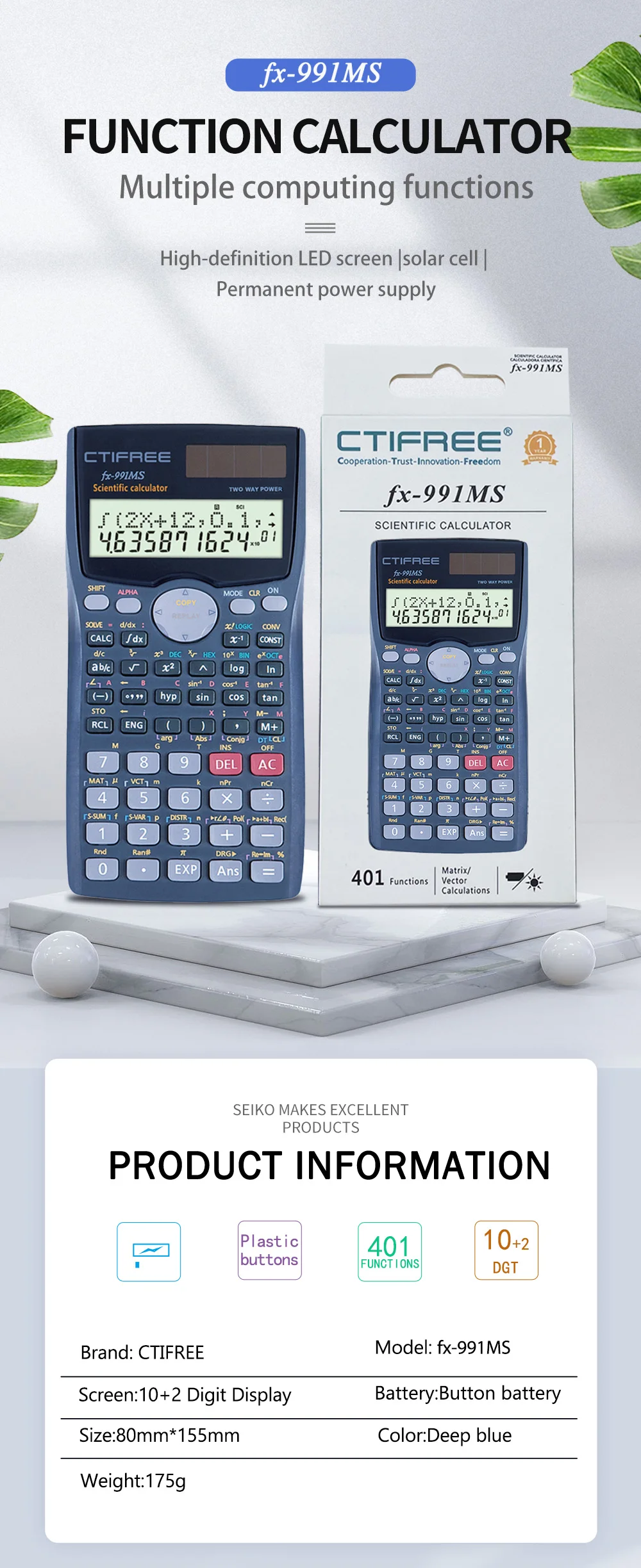 Fx-991ms Scientific Calculator Fx-100ms Engineerig Customized Student ...