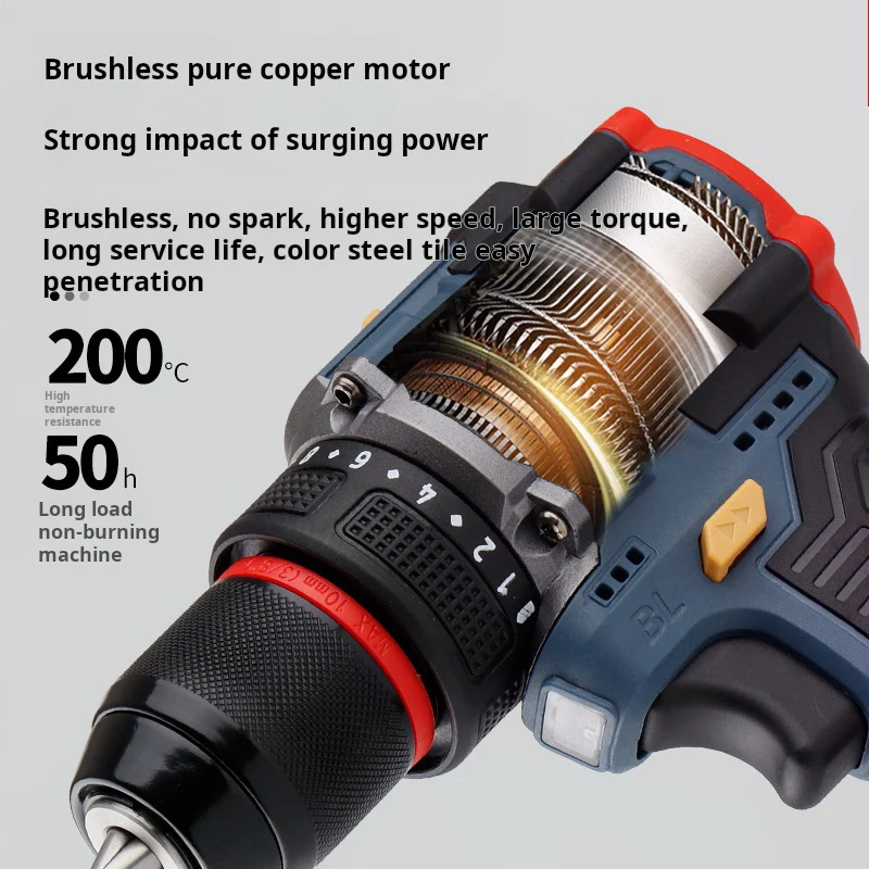 Wholesale Industrial Grade High Power Brushless Lithium Electric Drill ...