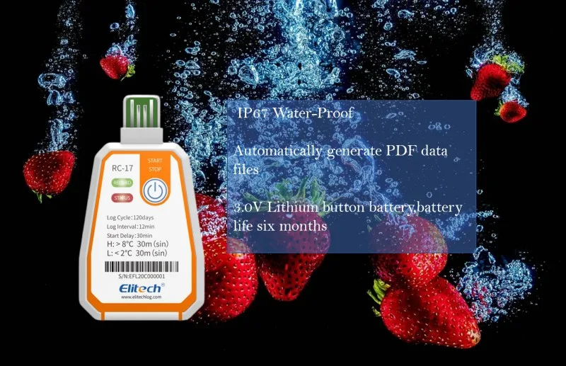 Elitech Rc-17 Freight Temperature Recorder Mini Single Use Usb Data ...