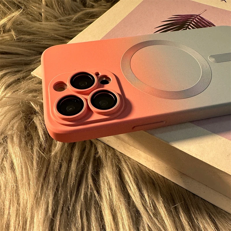 Luxury Magnetic Wireless Charge Gradient Pattern Phone Case