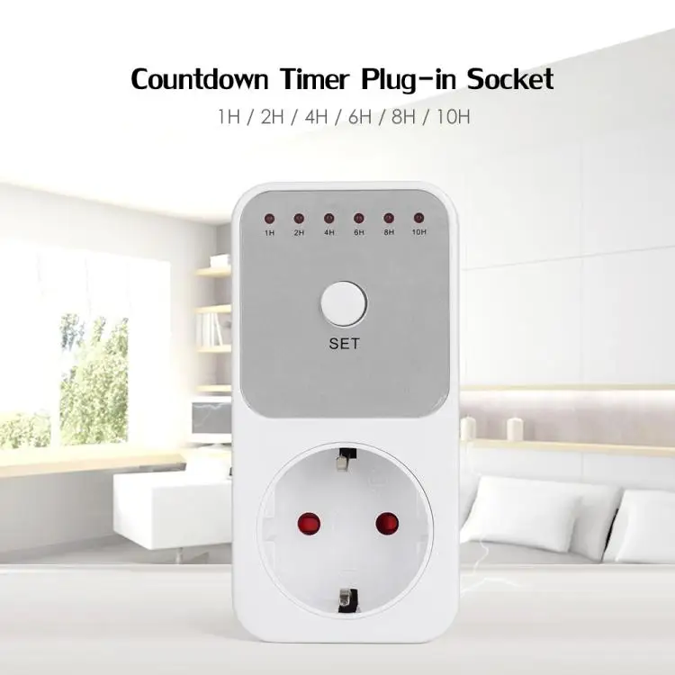 1~10 Hours Countdown Timer Plug-in Socket Intelligent Time Setting ...